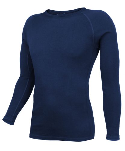 Pure Wool Navy Thermal Top - Sisley Clothing